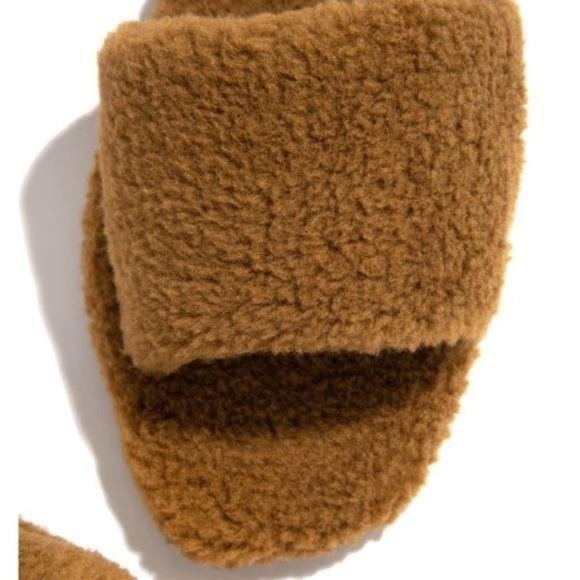 Shoes | New Cozy Faux Sherpa Teddy Slides In Carmel | Poshmark